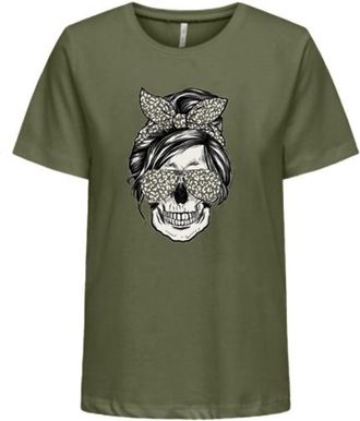 Only Onlstella Life S/S Skull Top Cs JRS