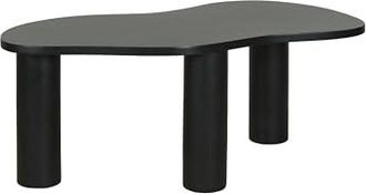 Byliving Couchtisch Ethan/Tischplatte und Gestell in naturfarben (Akazie) oder schwarz/Wohnzimmertisch/Beistelltisch/Ma&szlig;e: B 110, H 45, T 55 cm (Schwarz)