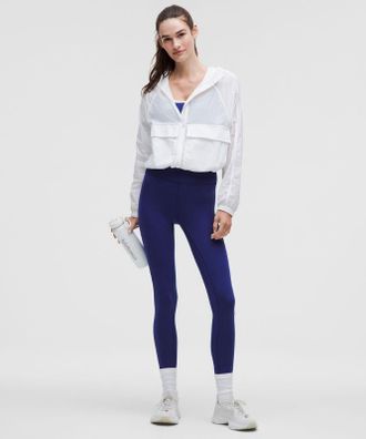 lululemon Wunder Train Leggings mit V-Bund hinten für Frauen - 64 cm - Größe 10 in Deep Sea Blue