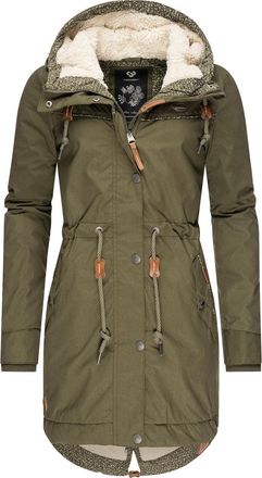 Ragwear Damen Winterjacke Wintermantel Parka mit Kapuze Canny II Intl. Olive Gr. XS