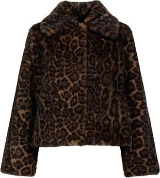 Apparis Manteau &agrave; col classique en fourrure