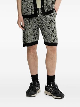 HUGO BOSS short à motif en jacquard - Noir