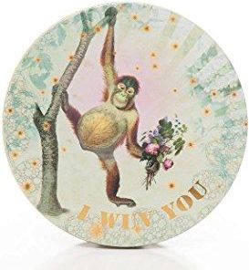Papaya Clothing I WUV You CT004 Metalldose, 15,5 x 15,5 x 5 cm, Hellgrau