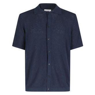 Roberto Collina Homme, Chemises, Bleu, Taille: XL Camicia MC Puntino