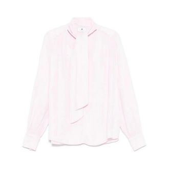 Elisabetta Franchi Bluse mit geknotetem Hals und Borte - - Blouses & Shirts - Damen - Rosa - L