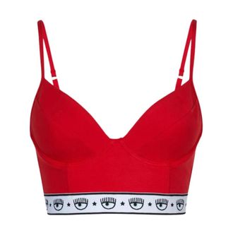 Chiara Ferragni Rotes Bralette mit Maxi Logomania Band - - Underwear - Damen - Rot - L