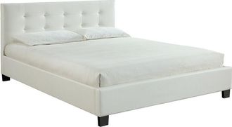 Miliboo Miliboo - Lit 2 places 160x200 cm blanc capitonné marquise