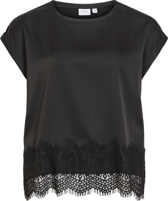 Vila Viellette S/S Full Satin Lace Top - Noos