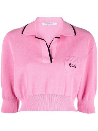Philosophy di Lorenzo Serafini pull crop &agrave; col polo - Rose