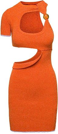 Jacquemus Femme, Robes, Orange, Taille: 38 FR La Robe Brilho Knit Mini Dress