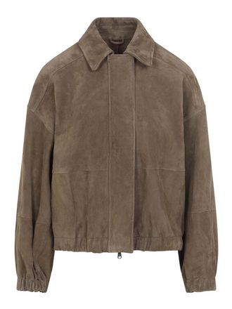 Brunello Cucinelli Blouson En Cuir - Marron