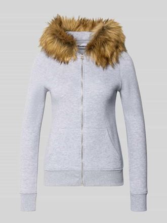 Review Sweatjacke mit Kunstfell und K&auml;nguru-Tasche