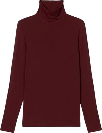 Oltre Femme, Pulls, Rouge, Taille: 42 FR T-shirt col roul&eacute; en m&eacute;lange de modal