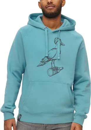 Derbe Hoodie Sturmm&ouml;we Mono mit Tunneltasche und M&ouml;wenprint