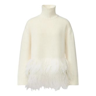 Fabiana Filippi Pull en cachemire et soie &agrave; col roul&eacute; - Femme - Pulls - Blanc - Taille: 38 FR