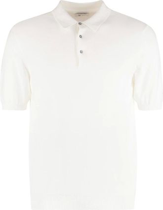 THE (ALPHABET) Homme, Tops, Blanc, Taille: 2XL Le polo en maille de coton (Knit)