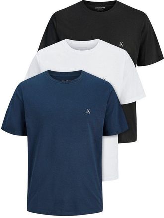 Jack & Jones Print-Shirt 3er Pack JXJ TEE (3-tlg) (3 Stück) etwas länger geschnitten, nicht zu kurz