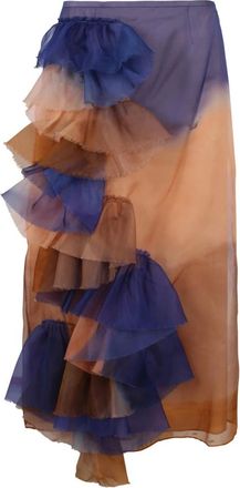 Ulla Johnson Femme, Jupes, Multicolore, Taille: 38 FR Jupe en organza avec volants