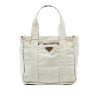 Prada Sac cabas Pre-owned en toile - Femme - Pre-owned - Beige - Taille: ONE Size