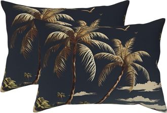 Generic 2er Set Stilvolles Throw Kissenbezüge Palme Dekorative Kissenhülle 40X60cm Kissen Fall, Büro, Sofa, Cafe
