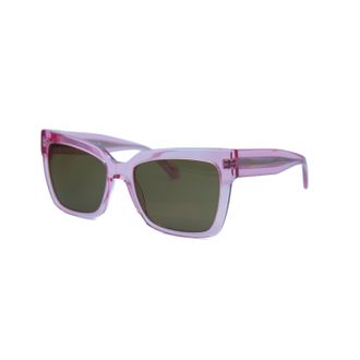 Calvin Klein Jeans Womens Sunglasses CKJ24606S - Pink To Khaki with Solid Brown Lens