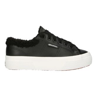 Superga Baskets Plateforme Vegan avec Doublure Sherpa - Femme - Chaussures - Noir - Taille: 40 EU