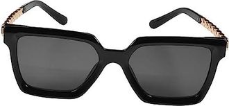 Yarnow Lunettes de Soleil Métalliques à Branches Dentelées Noires Design et Léger pour Plage Festival et Photo Accessoire