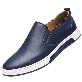 Generic Baskets &agrave; enfiler pour homme - Mocassins en cuir - Chaussures de bateau classiques - Chaussures daffaires - Chaussures de loisirs - Antid&eacute;rapantes - C