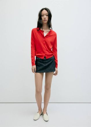 Mango Cardigan maille boutons rouge - Femme - XXS - MANGO