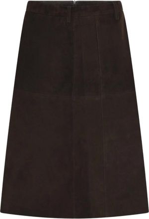 Bruuns Bazaar Femme, Jupes, Brun, Taille: 40 FR Leather Skirts