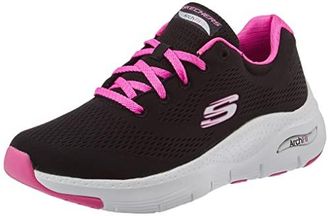 Skechers Femme Arch Fit Big Appeal Basket, Black Mesh/Fuchsia Trim, 36.5 EU