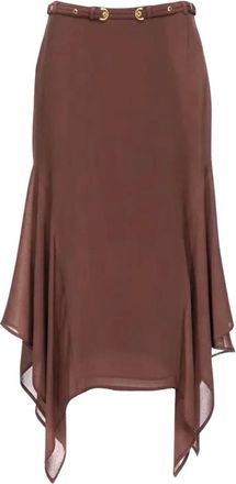 Pinko Pinko, Femme, Jupes, Brun, Taille: 40 FR Pocket Layered Skirt