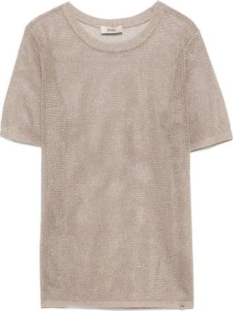 Herno Femme, Tops, Beige, Taille: 38 FR T-Shirt en Maille Lumineuse d&Eacute;t&eacute;