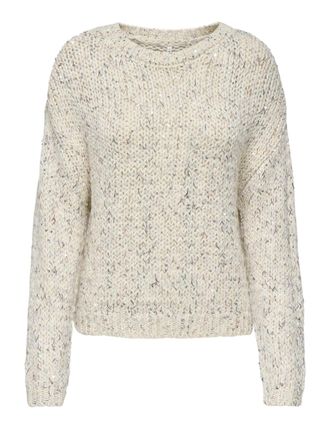 Only Damen Onlwinter Ls Sequins O-Neck KNT, Egret, S