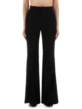 Balenciaga Flared Viscose Trousers - Black