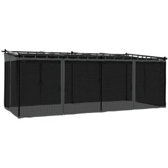 vidaXL Vidaxl - Tonnelle avec parois en filet anthracite 6x3 m acier
