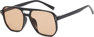 Generic Lunettes De Soleil Carr&eacute;es &Agrave; Grande Monture For Hommes, Vacances For Femmes, Conduite(Brown)