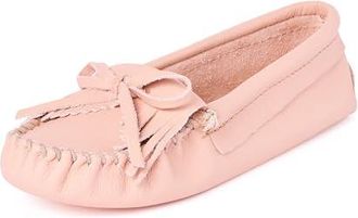 Minnetonka Mocassins Kilty en cuir souple pour femme, rose poudr&eacute;, 5.5