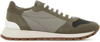 Brunello Cucinelli Femme, Chaussures, Gris, Taille: 37 1/2 EU Runners en tissu avec Monili