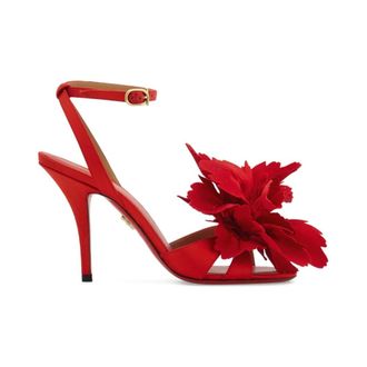 Ferragamo Rote Blume High Heel Schuhe - - Shoes - Damen - Rot - 37 1/2 EU
