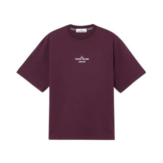 Stone Island Homme, Tops, Rouge, Taille: 2XL T-shirt Amaranth