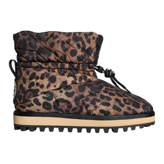 Dolce & Gabbana Leoparden Kn&ouml;chelstiefel Gepolsterte Schuhe - - Shoes - Herren - Braun - 44 EU