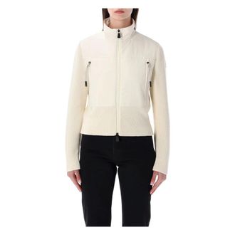 Moncler Wattierte Strickjacke mit Rei&szlig;verschluss - - Sweatshirts & Hoodies - Damen - Wei&szlig; - L