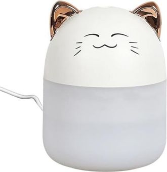 Altobuy Diffuseur de Parfum dambiance LED en Forme de Chat Kawaii (200 ML) avec Couleurs changeantes