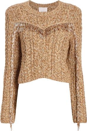 Cinq à Sept pull Lisabeth à franges - Tons neutres