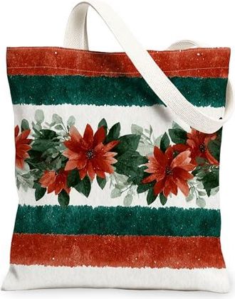 Generic Sac fourre-tout en toile &agrave; motif floral color&eacute;, sacs de courses r&eacute;utilisables, sacs de courses boh&egrave;mes chics, l&eacute;gers et lavables pour lext&eacute;rieur, les 