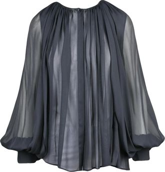 Semicouture Femme, Blouses et Chemises, Gris, Taille: 40 FR Chemise Voile Pliss&eacute;