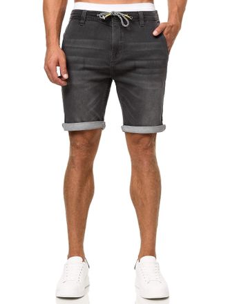 Indicode Herren Azibo Jeans Jogging Shorts mit 4 Taschen | Kurze Denim Hose f&uuml;r M&auml;nner Raven, XXL
