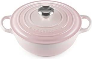 LE CREUSET Le Creuset Signature La Marmite aus Gusseisen mit Deckel, Ø 24 cm, Shell Pink, 21114247770430