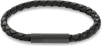 Calvin Klein Armband für Herren Kollektion VELOCITY mit Gewebtem Schwarzem Leder - 35100025